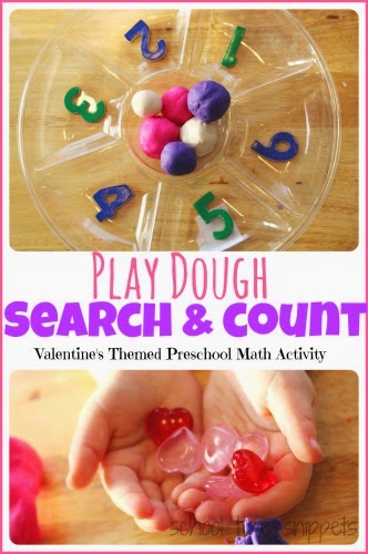 Playdough Search and Count Preschool Math Activity | School Time Snippets