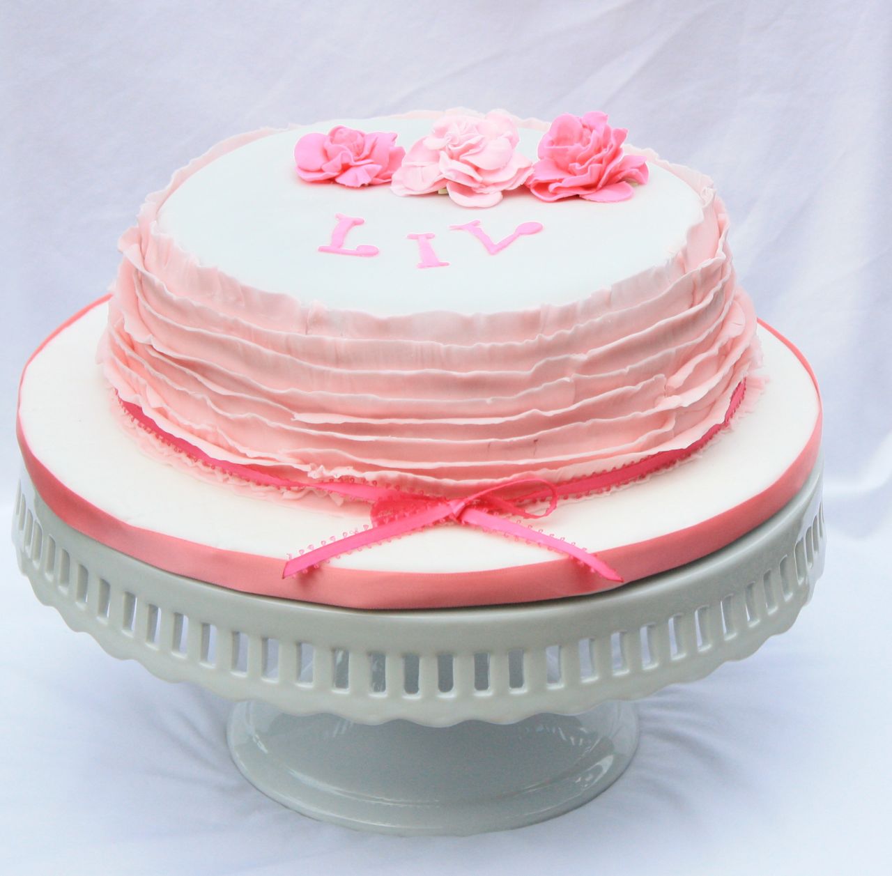 Cakealicious Surprises: Pink Ruffle Birthday Cake