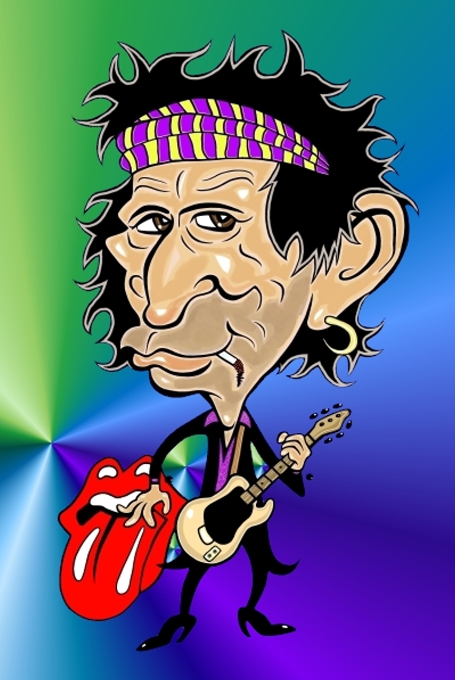 Kelly Gannon Calgary Party Caricatures: Keith Richards Caricature