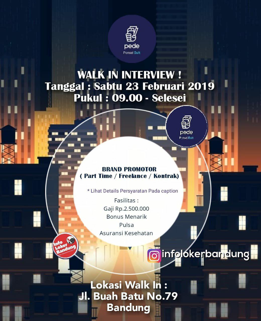 Walk In Interview ! 23 Februari 2019 Pede Bandung Februari 2019 - Info ...