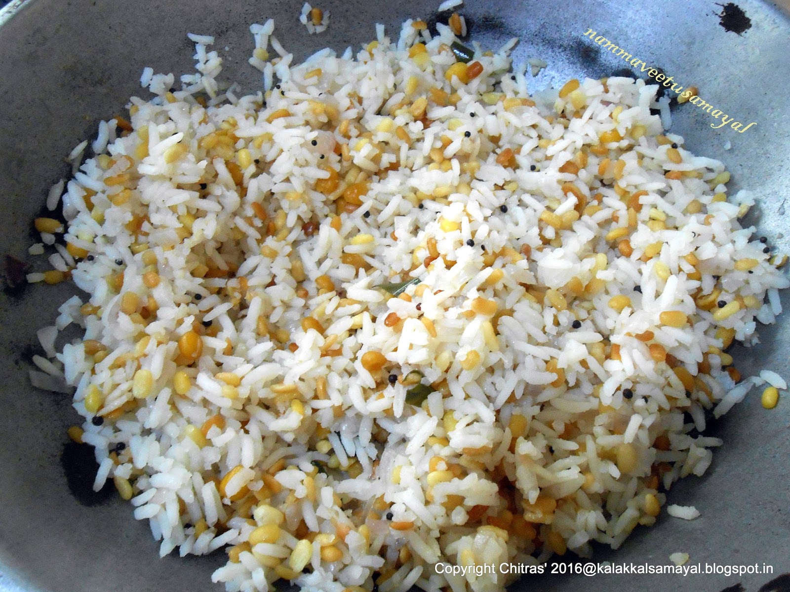 kalakkalsamayal: Rice Sundal