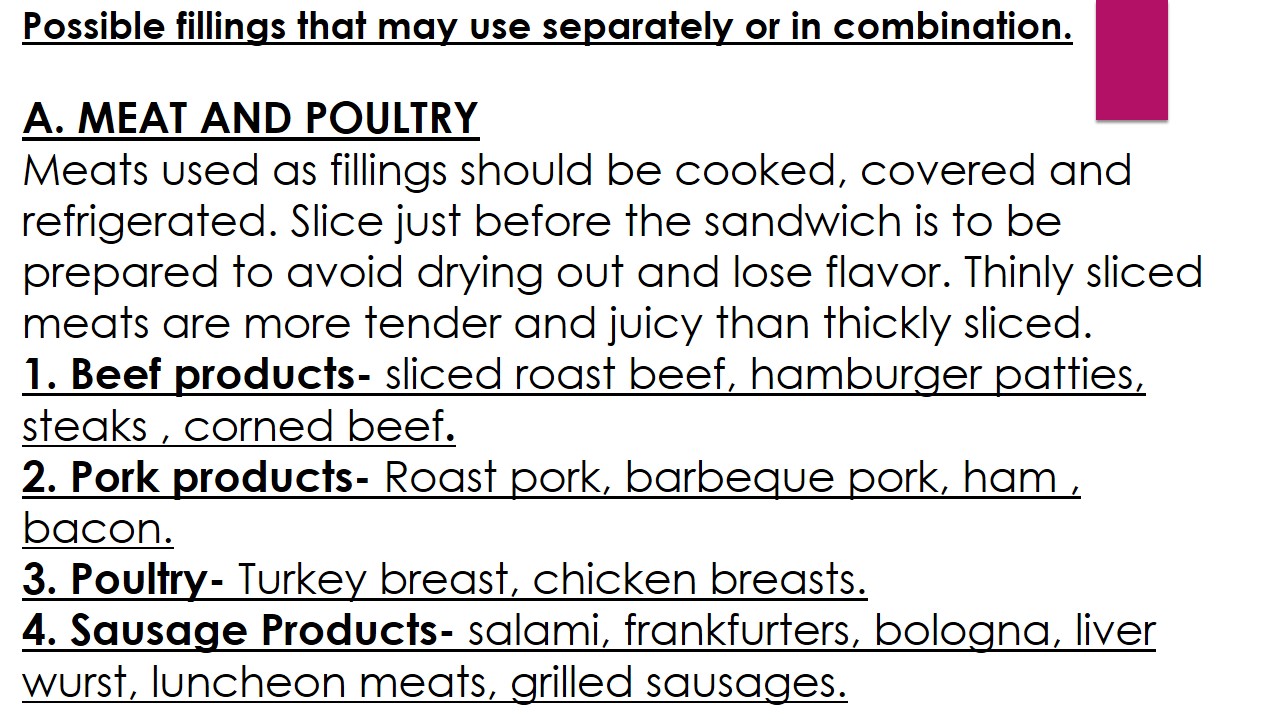 GRADE 9: Basic Components of a Sandwich PPT