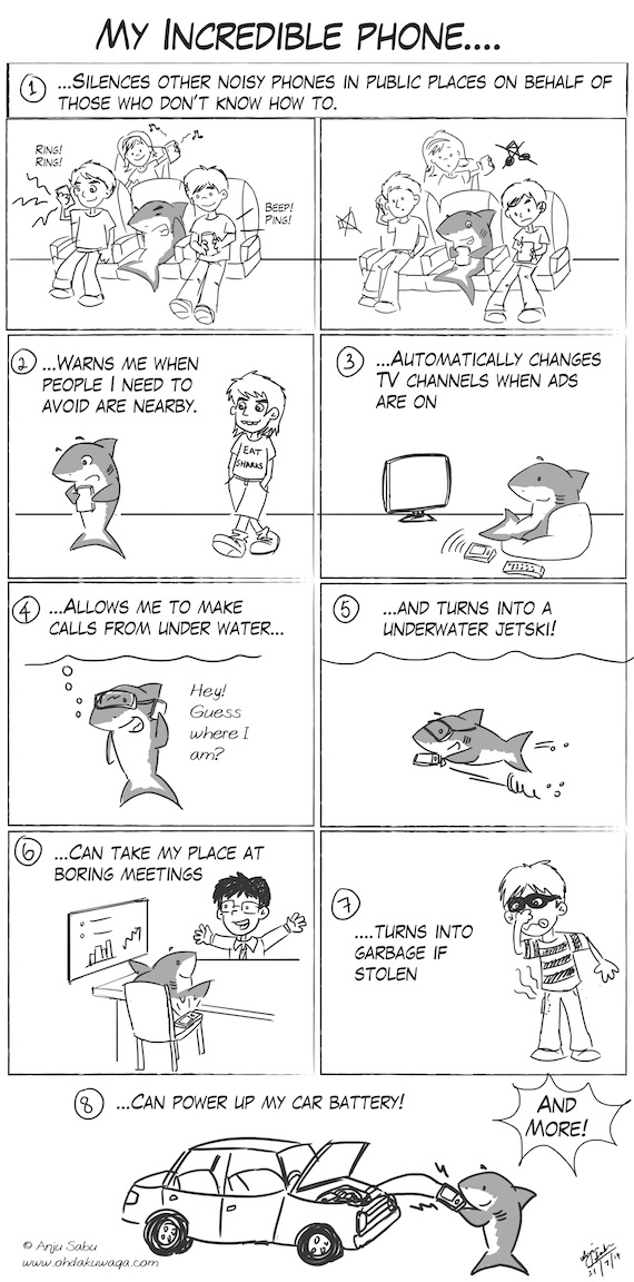 "Oh, Dakuwaqa!" - The Shark comics and cartoons: My Incredible Super Phone