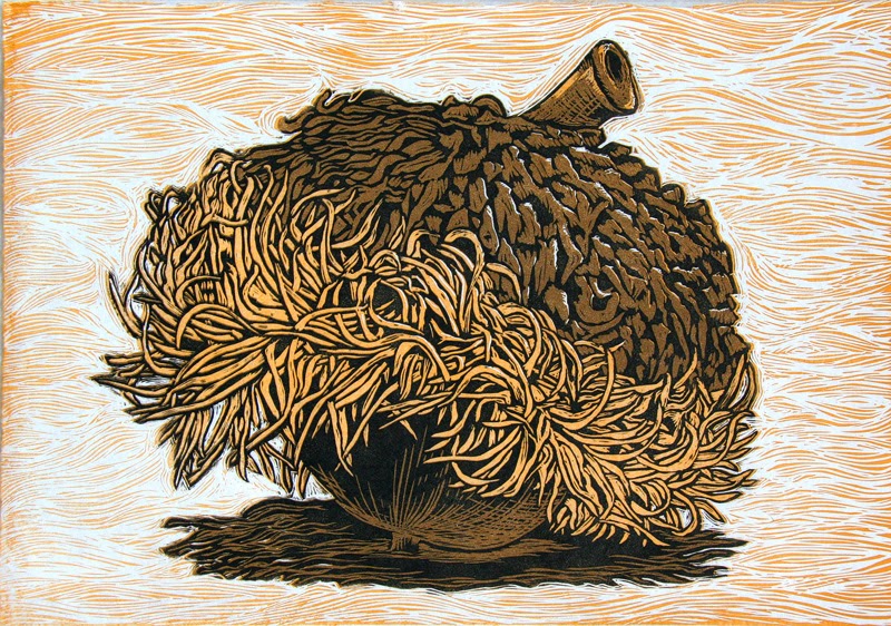 Nessy Designs: Acorn Linocut - Printmaking