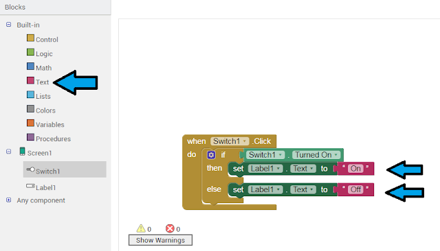 Tutor dos Nerds: Como usar o switch button no thunkable/app inventor