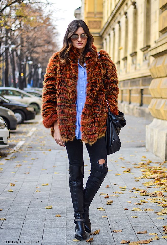 STREET STYLE INSPIRATION; HOW TO WEAR A FAUX FUR COAT.-