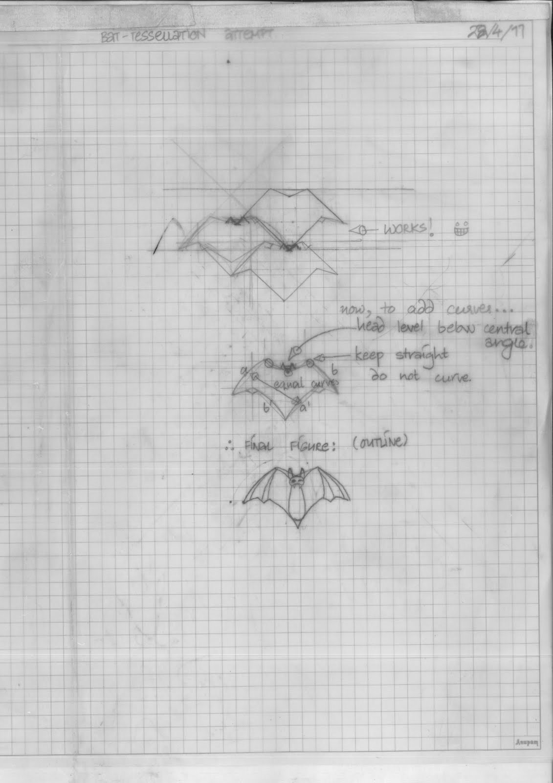 A Simple Pencil: Irregular Tessellation: Bats