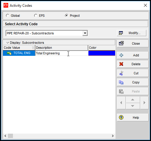 Oracle Primavera P6 em dicas: Códigos de Atividade em Primavera P6