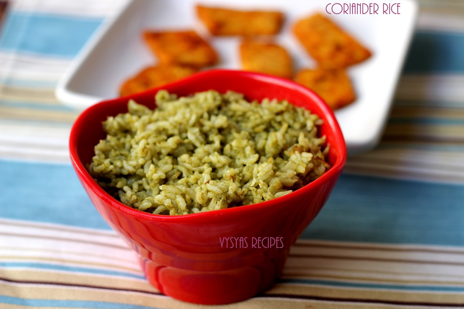 Vysya's Delicious Recipes: Kothimeera Annam Recipe - Coriander Rice ...