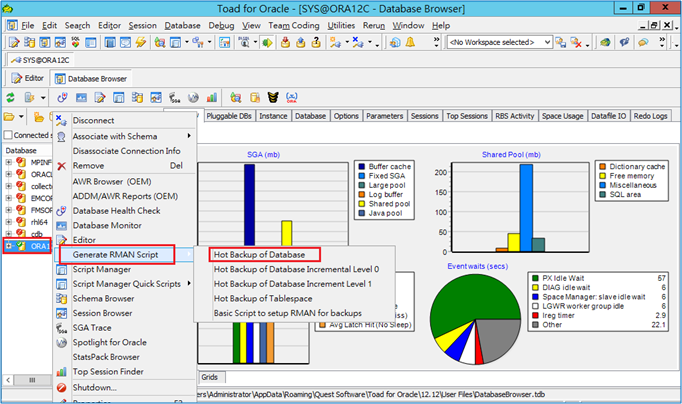 如何利用Toad for Oracle產出RMAN script?