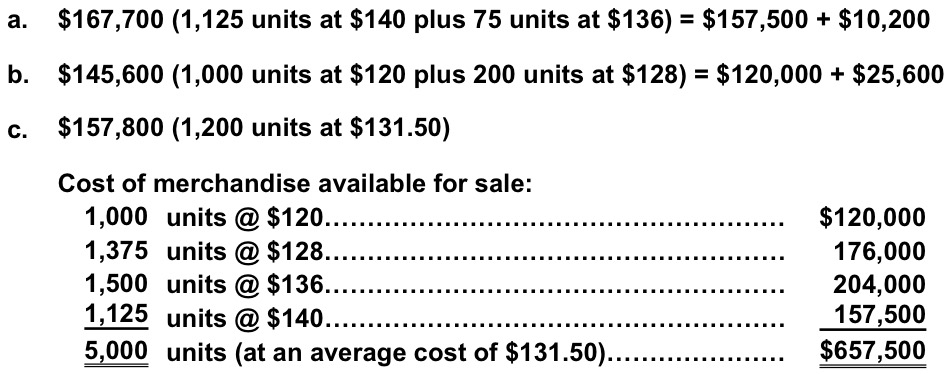 Accounting Questions and Answers: EX 7-12 Periodic inventory by three ...