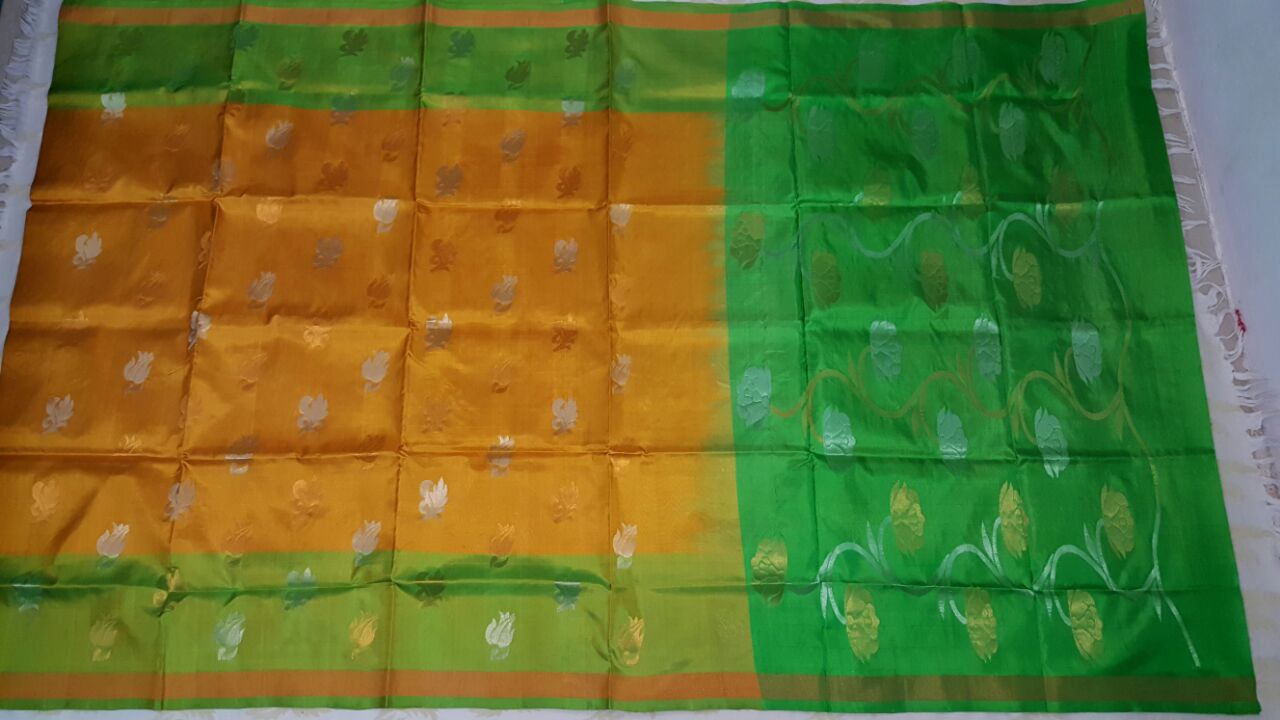 Indian Traditional Handloom Sarees: Uppada Butta Design Pure Silk Sarees