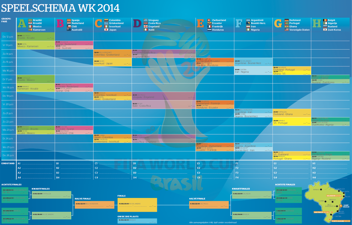 Ymke's Infographics: Speelschema WK voetbal Brazilie