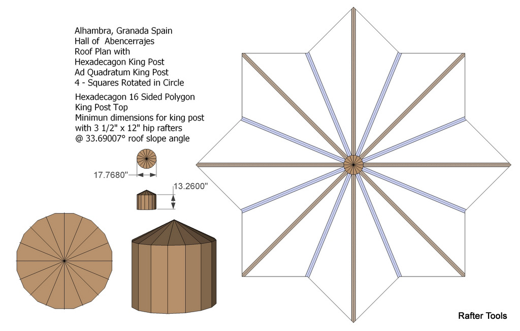 Roof Framing Geometry: Alhambra Granada Ad Quadratum Ground Plan Part 2