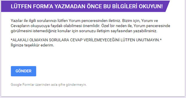 Google Formu İle İletişim Sayfası Oluşturma - Guney59 Paylaşım