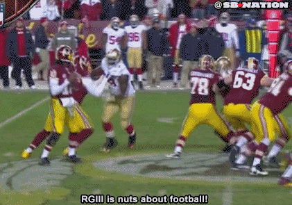 the other paper: RG3 gets kicked in the cojones by 49ers' Aldon Smith ...