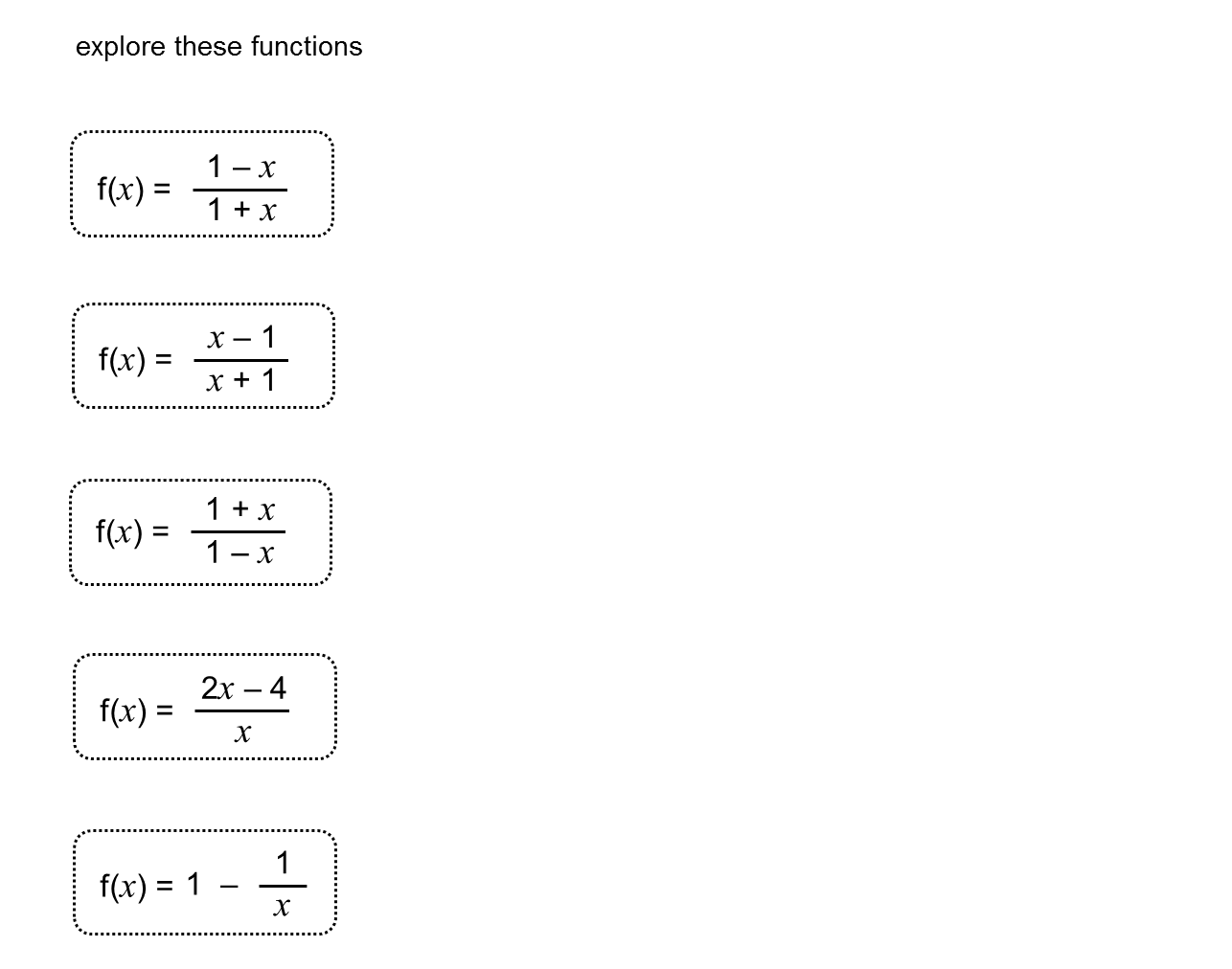 MEDIAN Don Steward mathematics teaching: self-inverse and periodic ...