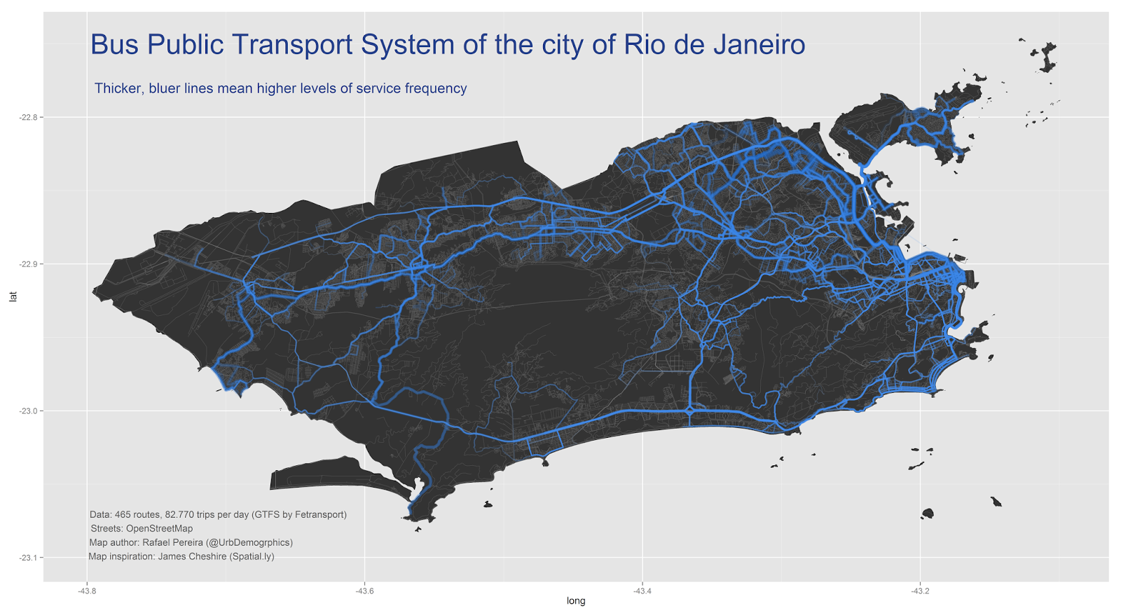 Urban Demographics: Mapping the Transit System of Rio with GTFS data