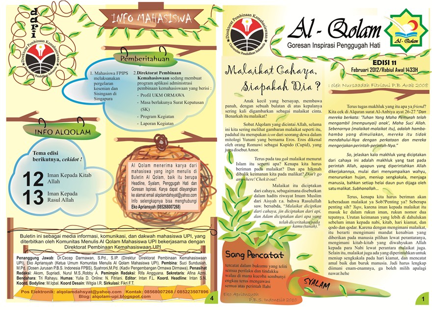 Free your mind !: Desain Buletin Al-Qolam