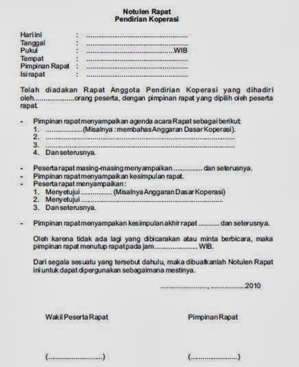 Contoh Notulen Rapat Dinas Sekolah Format Word (doc) | Administrasi ...