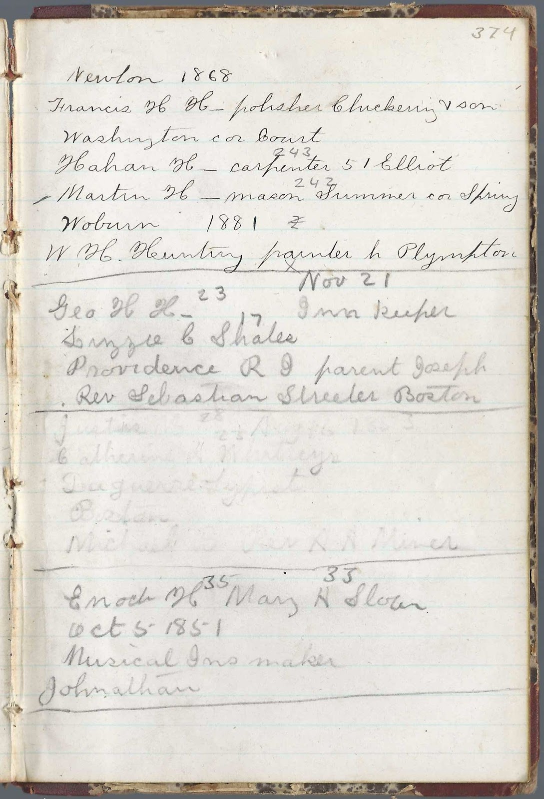 Heirlooms Reunited: c1870s/1880s Journal with Genealogy of the Huntting ...