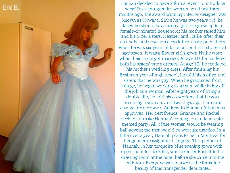 Eric's Transgender Captions: Debutante Coming Out