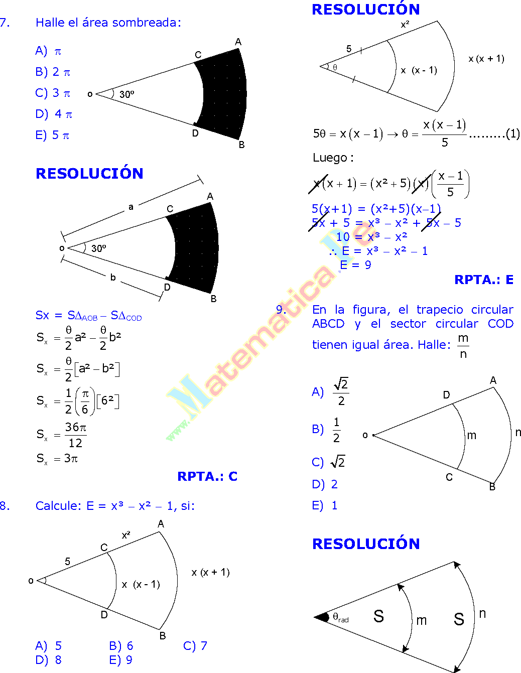 CÁLCULO DE LA LONGITUD DE UN ARCO Y SECTOR EJEMPLOS Y EJERCICIOS ...