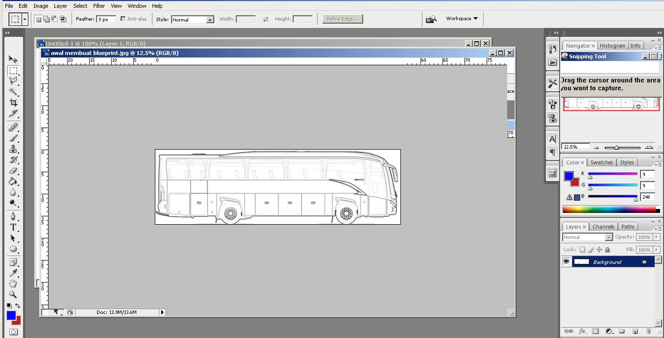 Cara buat blueprint bus di photoshop | Membuat Model bus dengan ...