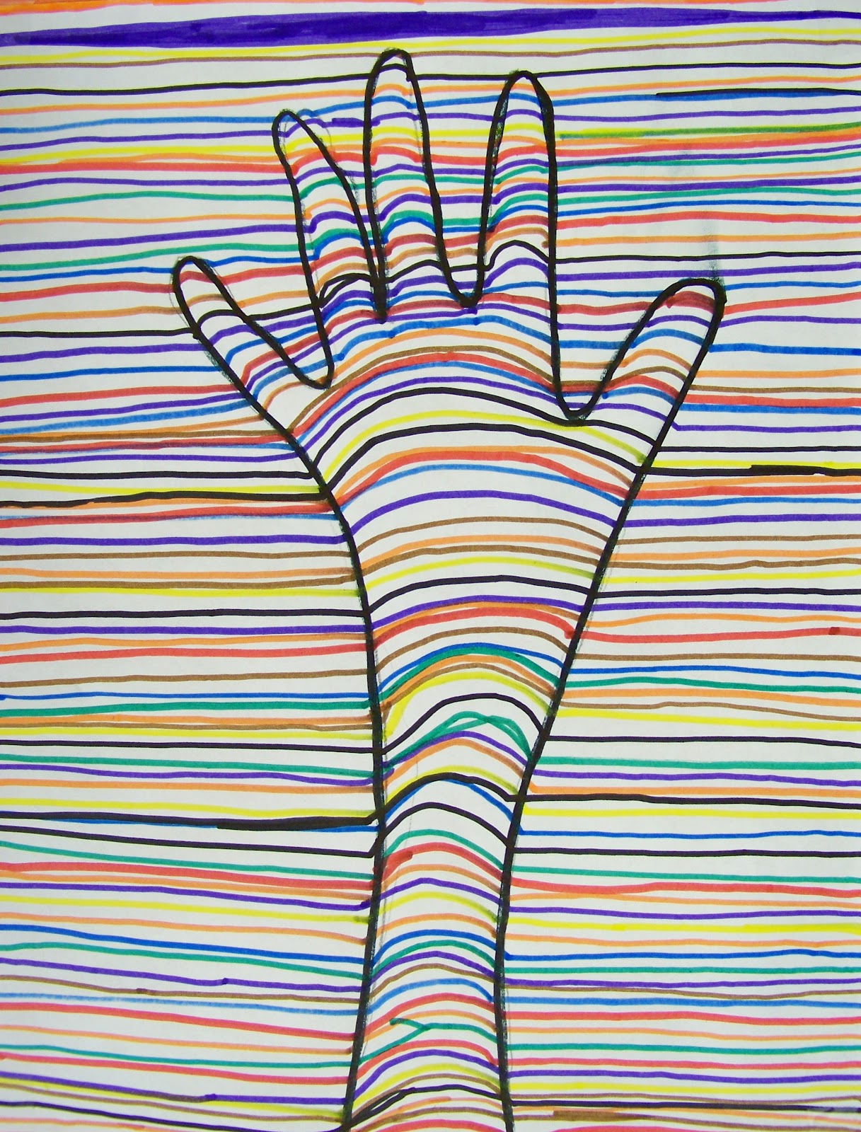 candice ashment art: Illusional-Delusional Hand Art - 3rd Grade