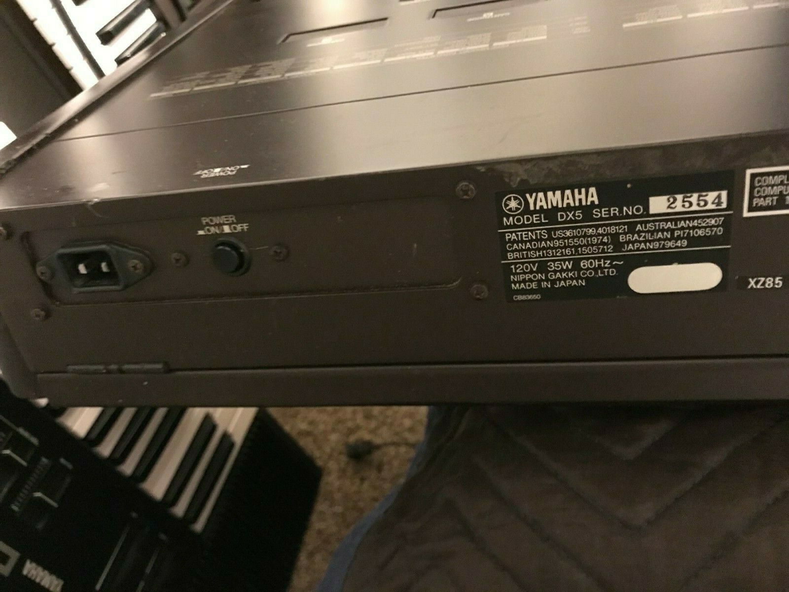 MATRIXSYNTH: YAMAHA DX5 FM SYNTHESIZER SN 2554