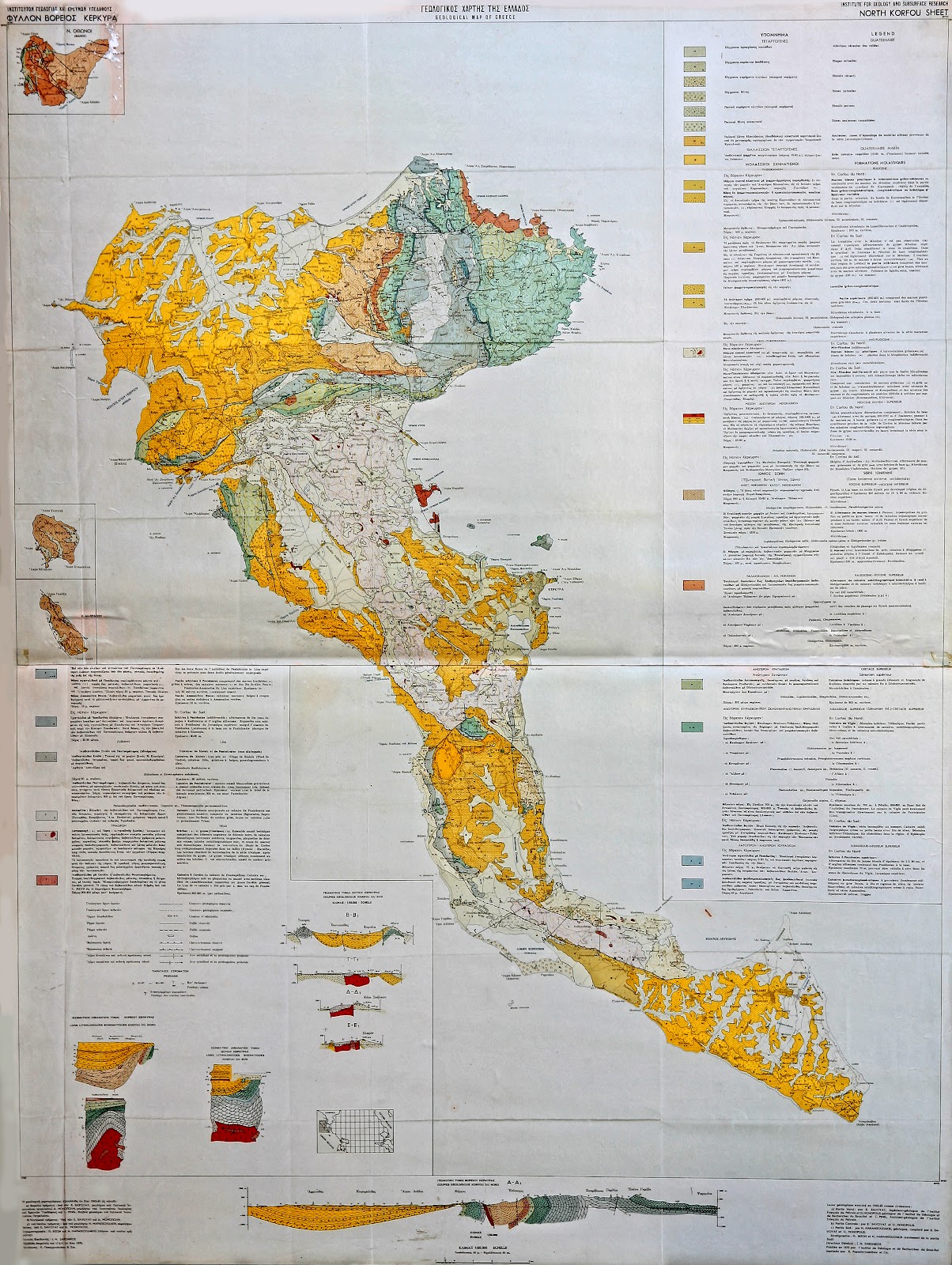 the energies of Corfu: GEOLOGICAL MAP OF CORFU ISLAND 1962-1963