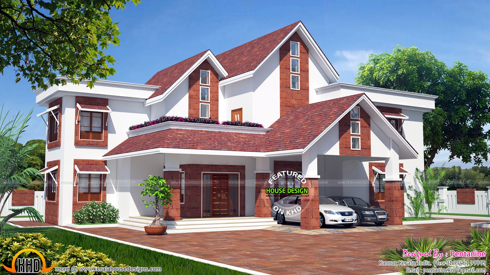 European model sloped roof house - Kerala Home Design and Floor Plans ...