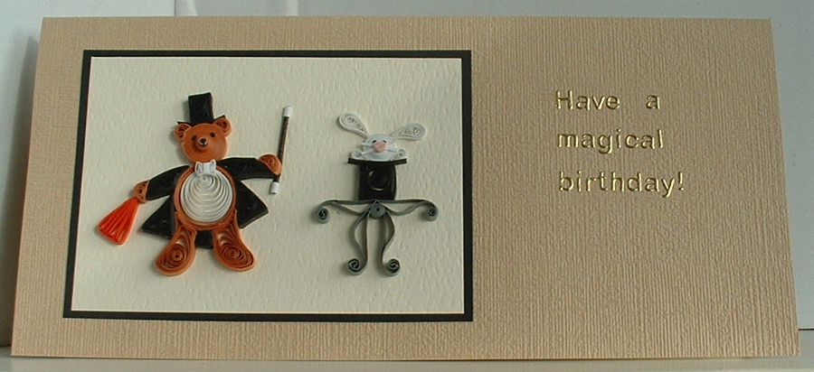 Paper Daisy Cards: Quilled magician birthday card