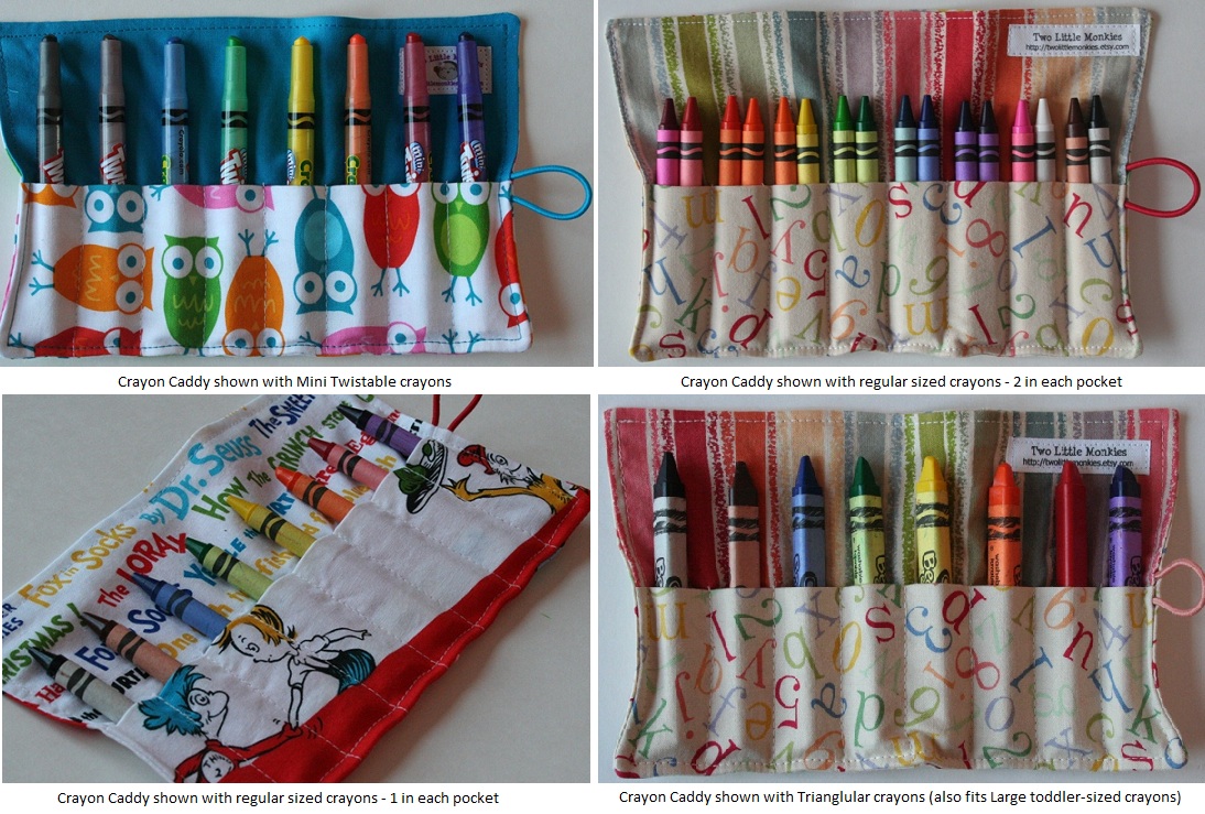 The Traveling Tot: Sewing Tutorial : Crayon Roll w/ Button and Elastic ...