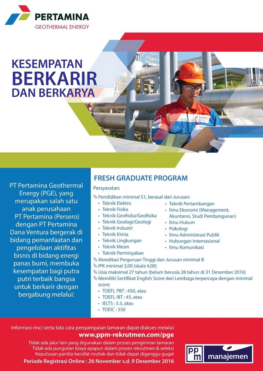 Rekrutmen PT. Pertamina Tbk. 2016 - Adhitya Dwi Prasetyo