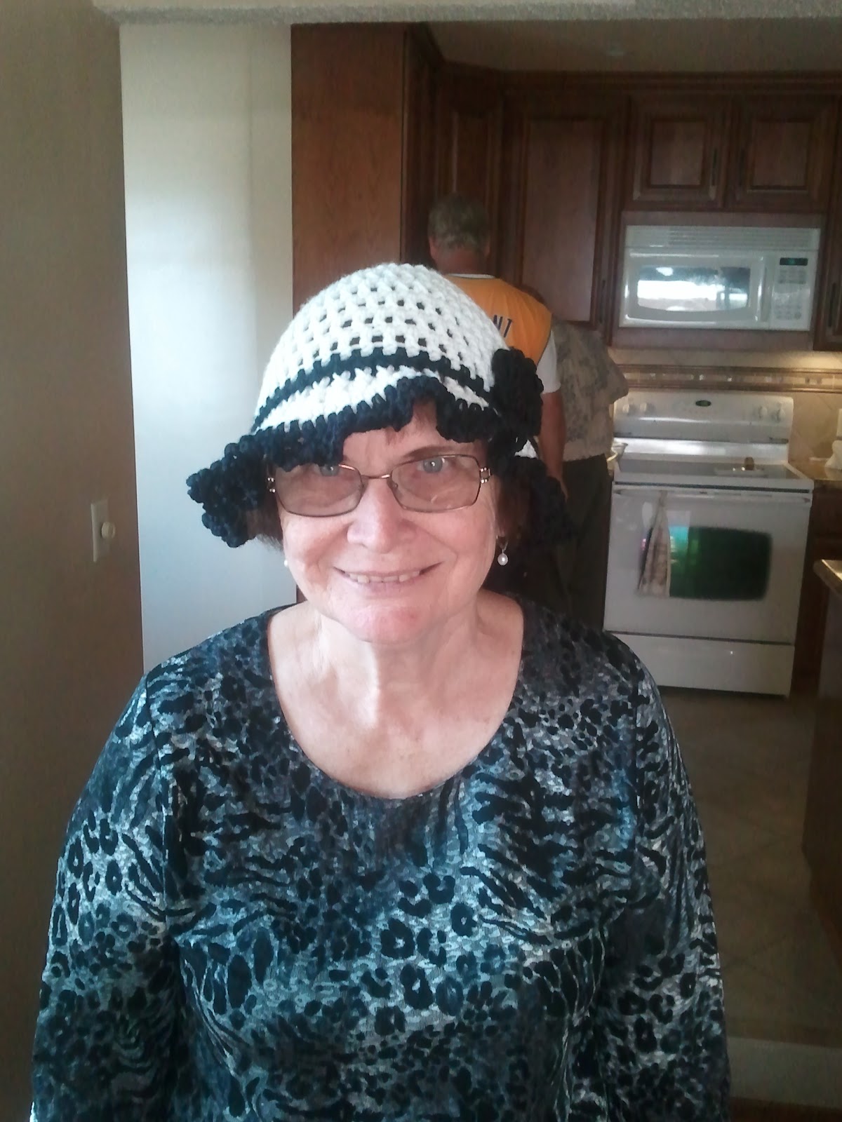 A Chiq Almost Floppy Hat for Grandma- a crochet almost floppy brimmed hat