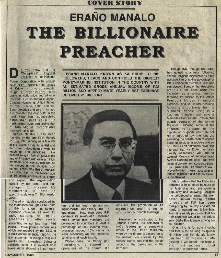 The Iglesia ni Cristo: 2014