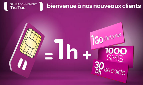 Promotion de Bienvenue: Carte SIM Inwi=1H+1000SMS+1Go+30Dhs - Tic Maroc
