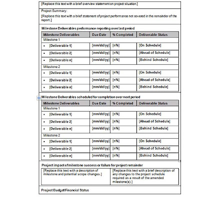 Microsoft Word Templates: Free Project Status Report Template