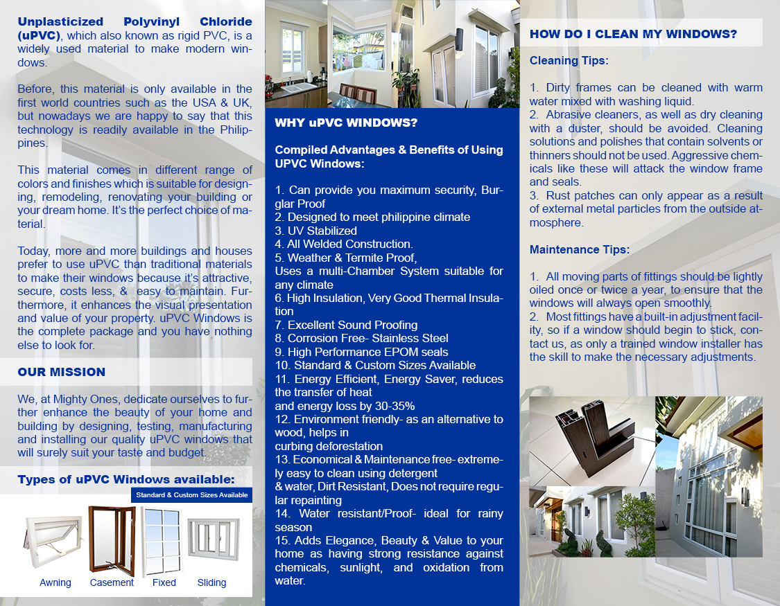 Mighty One UPVC Windows Brochure Design - Felias Designs - Affordable ...