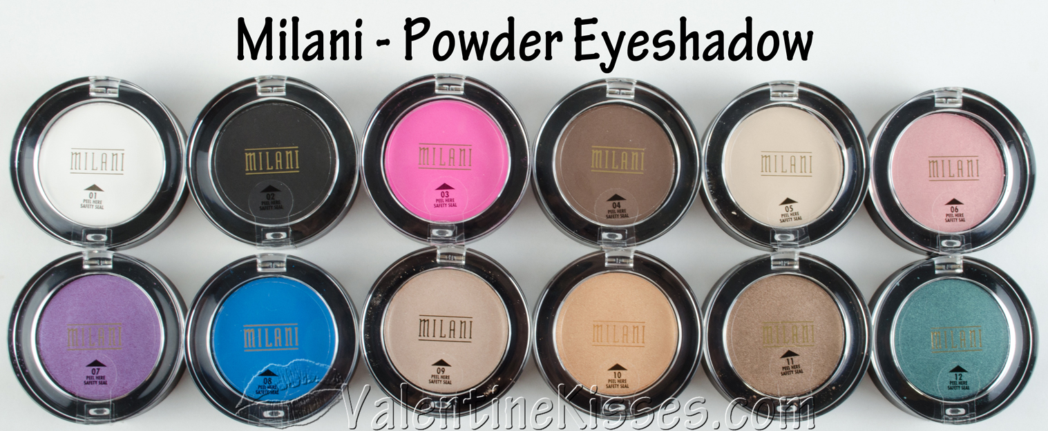 Valentine Kisses: Milani Powder Eyeshadow, 12 shades - swatches, pics ...