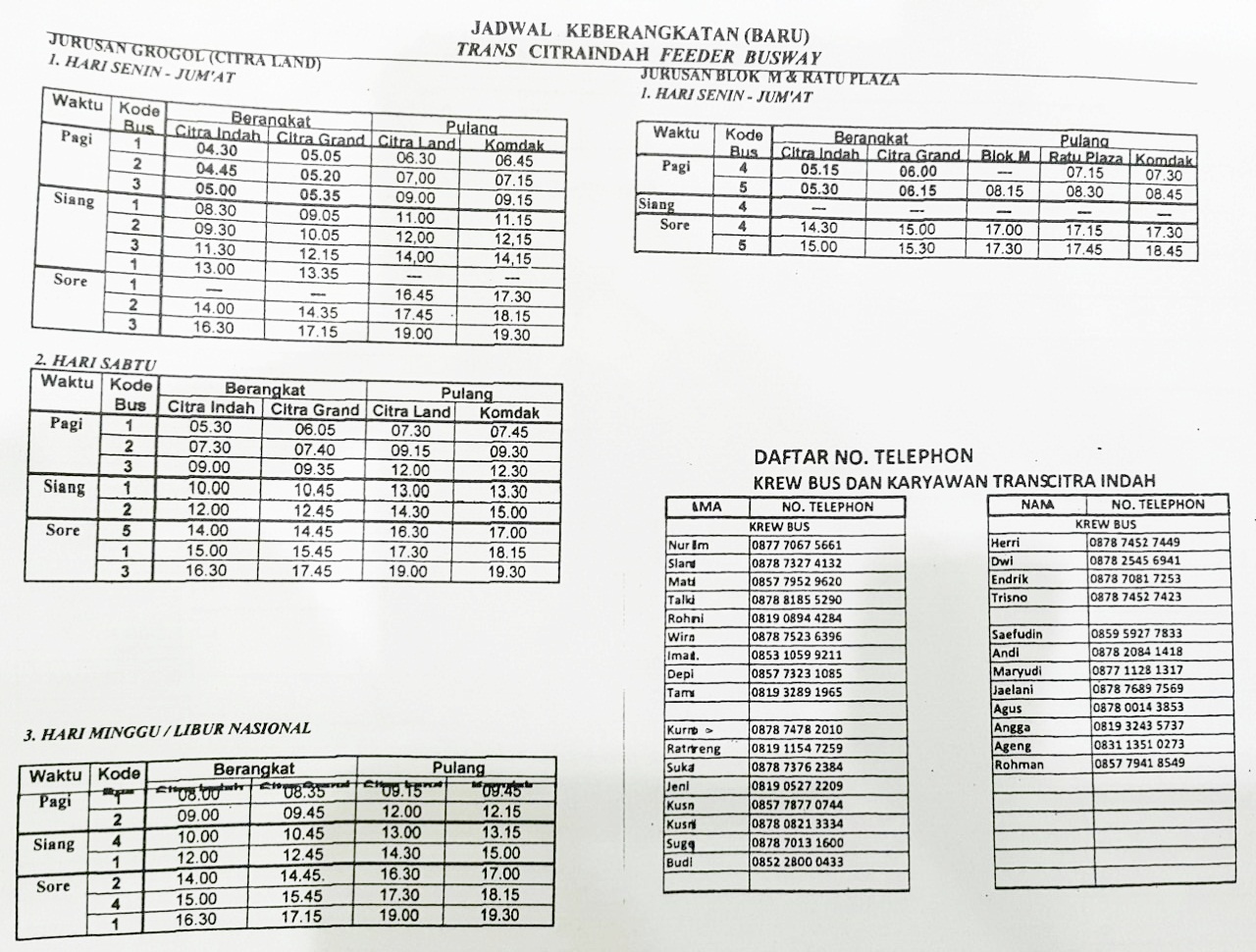Jadwal Feeder Bus Trans Citra Indah terbaru - Citra Indah City - Timur ...