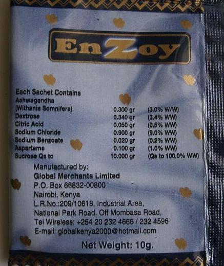 enzoy: TARIF ENZOY PAR SACHET
