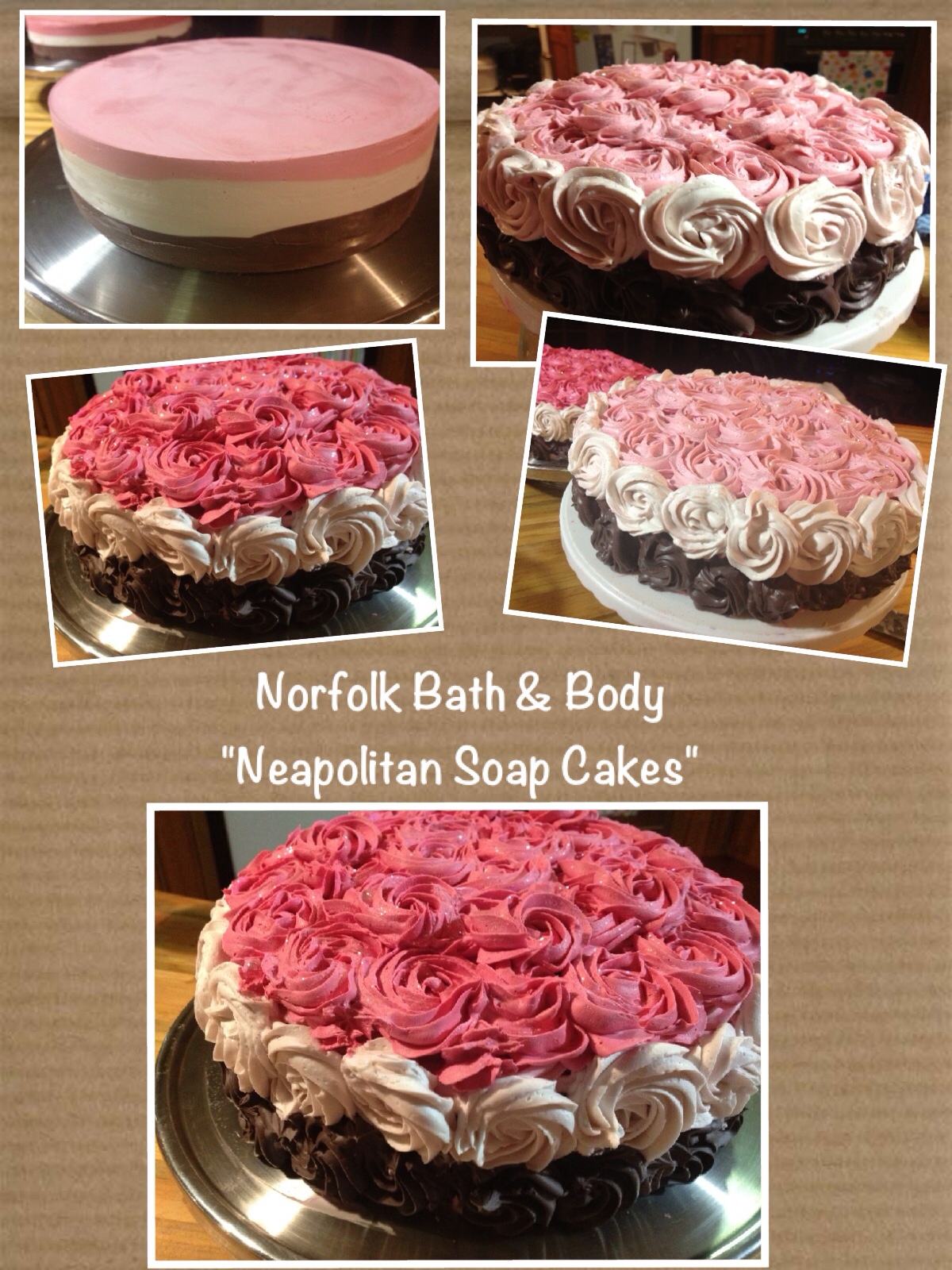 Norfolk Bath and Body: Soap Cake - Neapolitan Design