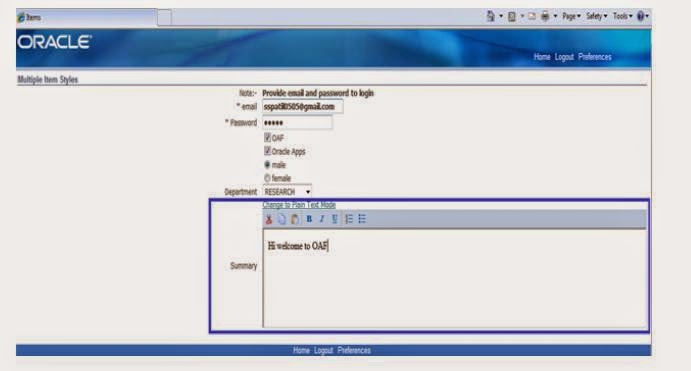 ORACLE TIPS: OAF Form Items