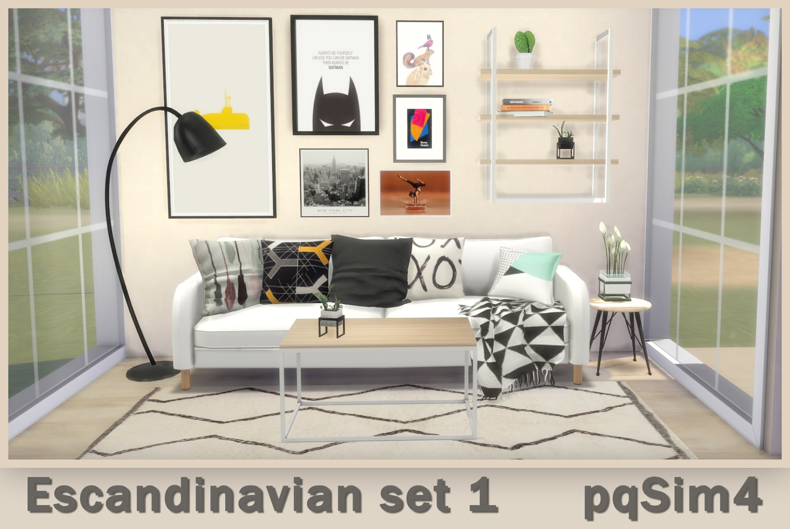Scandinavian Set 1. Sims 4 Custom Content.