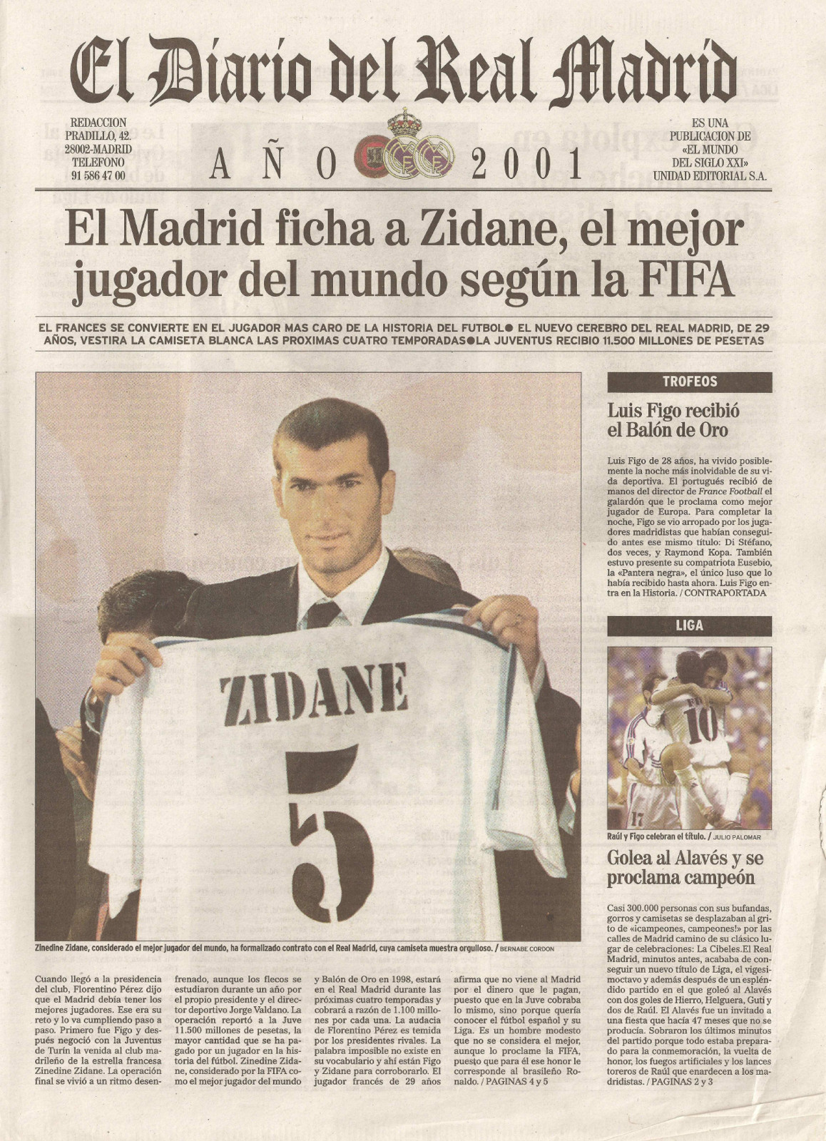 Historia Real Madrid 1902-2002: Diario del Real Madrid 2001