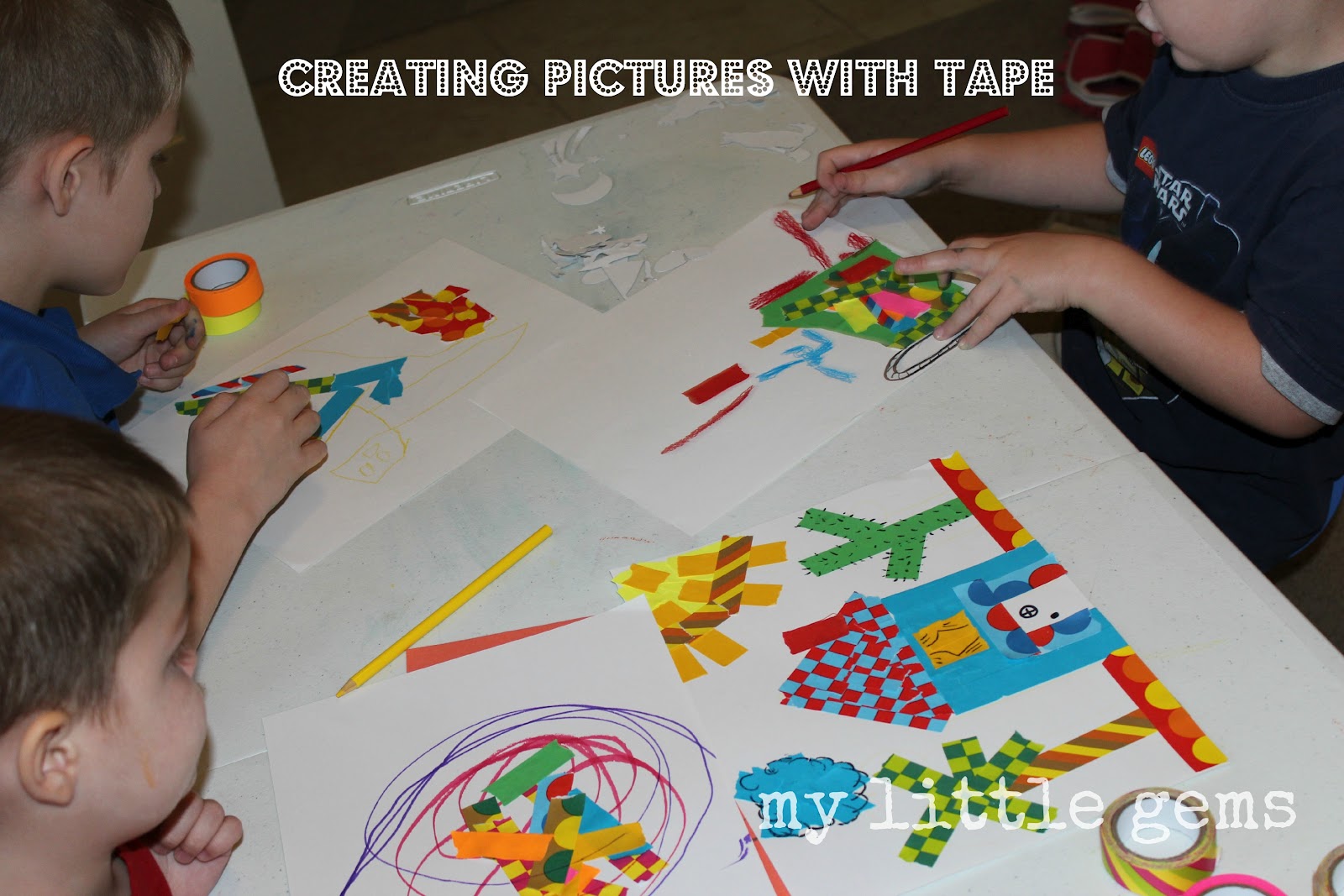 My Little Gems: Crafting with Kids: Printed Tape Pictures