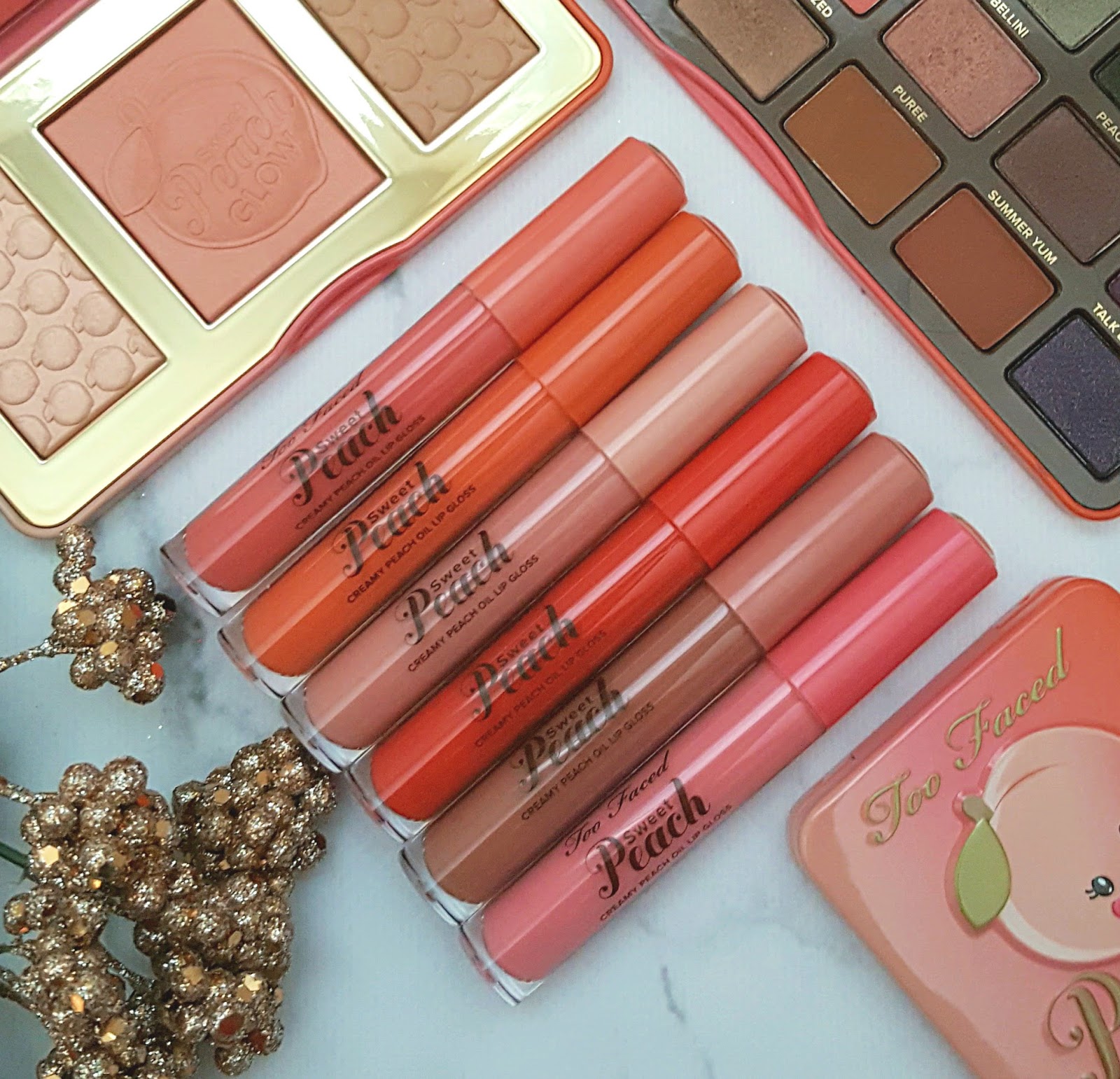 Too Faced SWEET PEACH CREAMY PEACH OIL LIP GLOSS Review and Swatches ...