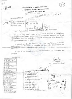Information About Pay Re-Fixation Indian Railways: Letter from Railway ...